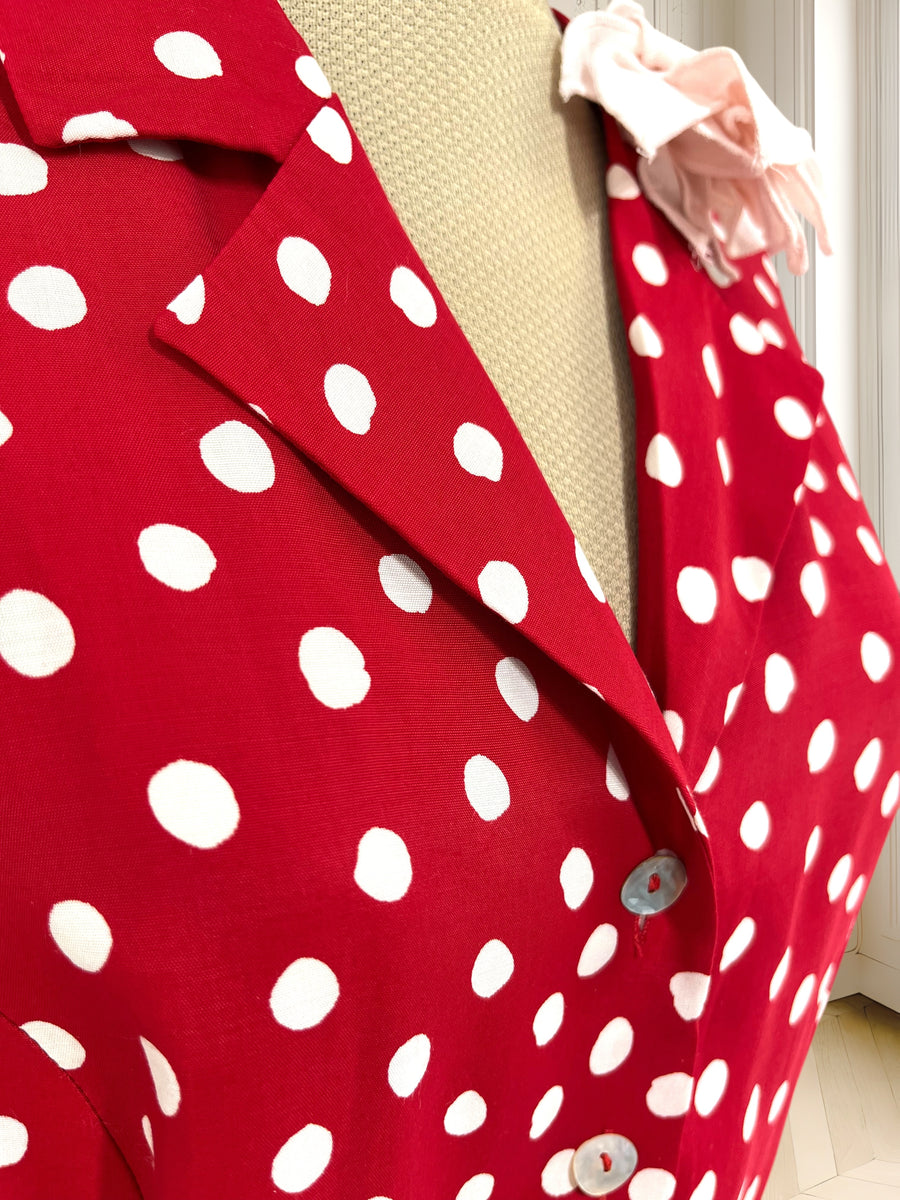 Rochie vintage cu buline potrivită pentru L/XL – vintagecollection.ro